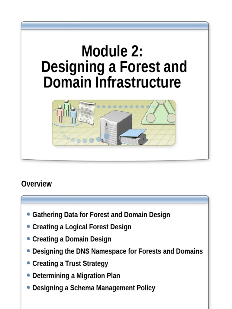 Designing A Forest and Domain Infrastructure | PDF | Active Directory | Domain Name