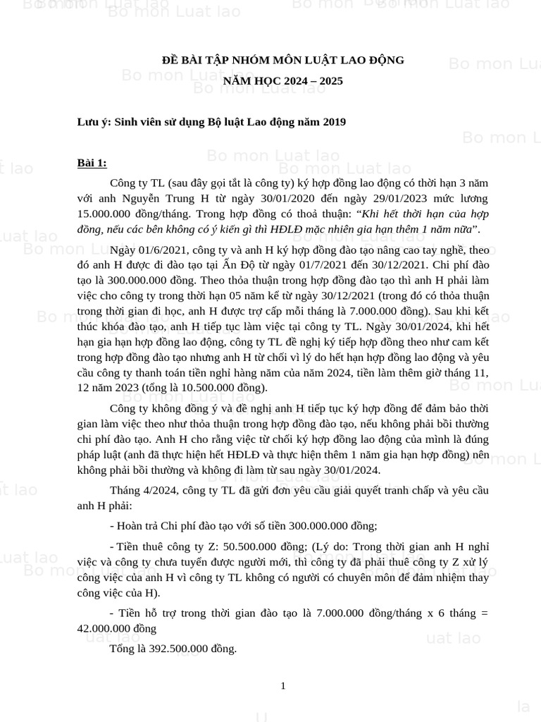 2024 2025 - Bai Tap LLD - Final | PDF