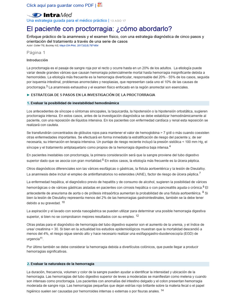 El Paciente Con Proctorragia Como Abordarlo | PDF | Hemorroides ...