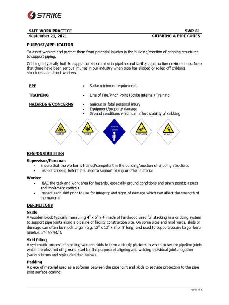 SWP 81 Cribbing and Pipe Cones | PDF | Pipe (Fluid Conveyance) | Deep ...