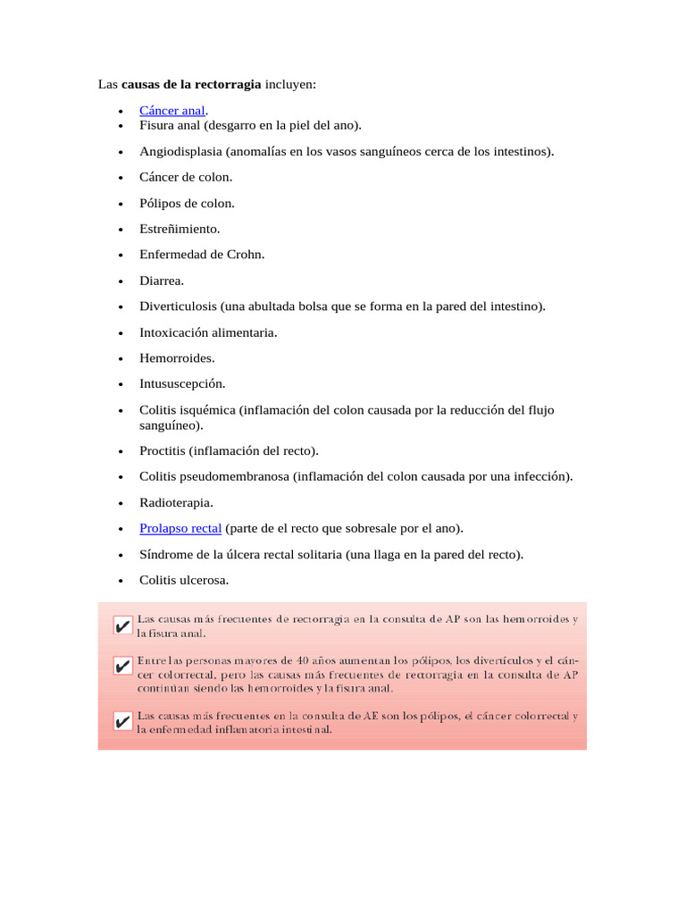 Las Causas de La Rectorragia Incluyen | PDF