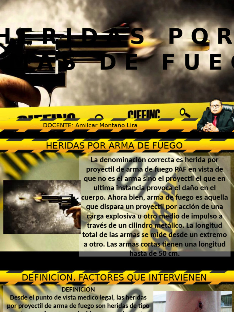 Tema No. 8 - Heridas Por Arma de Fuego | PDF | Armas de fuego | Munición