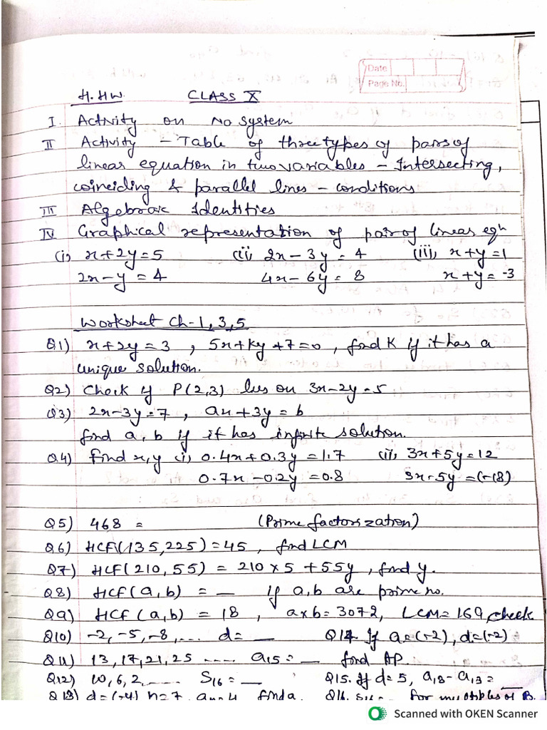 Class 10th & 8th Holiday Homework | PDF