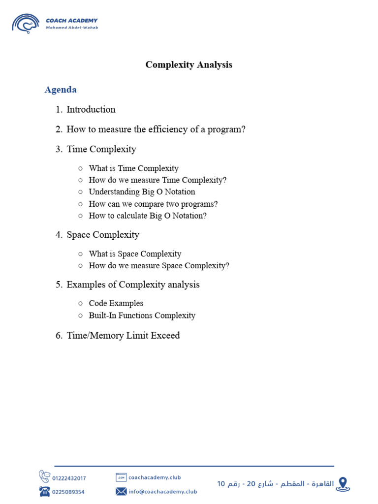 Week 7 - Complexity Analysis | PDF | Time Complexity | Computer Program