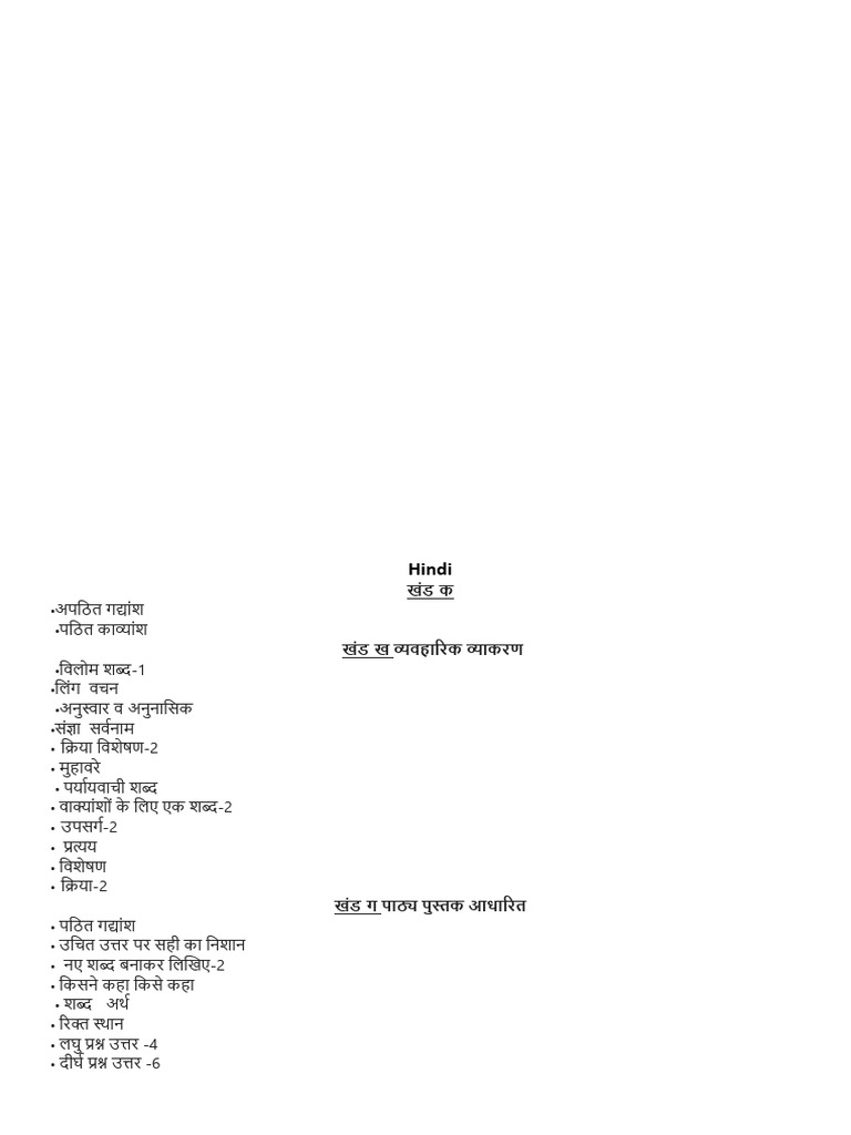 2024-25 Class VII English Exam Blueprint | PDF | Linguistics | Algebra