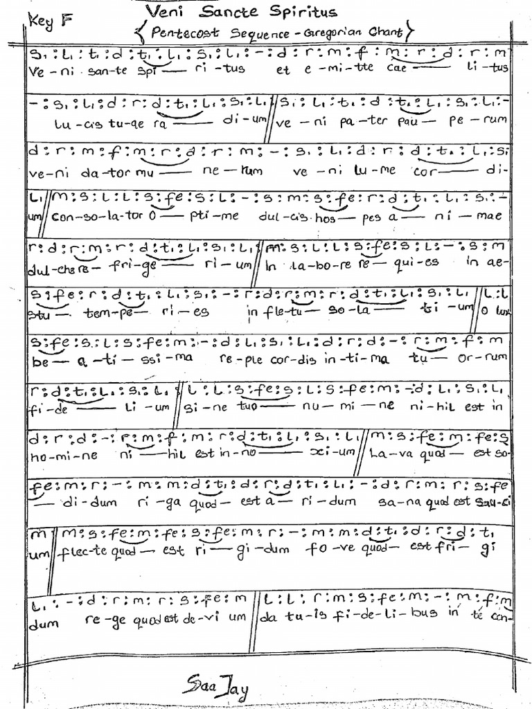 Pentecost Sequence (Gregorian Chant) Veni Sancte Spiritus | PDF
