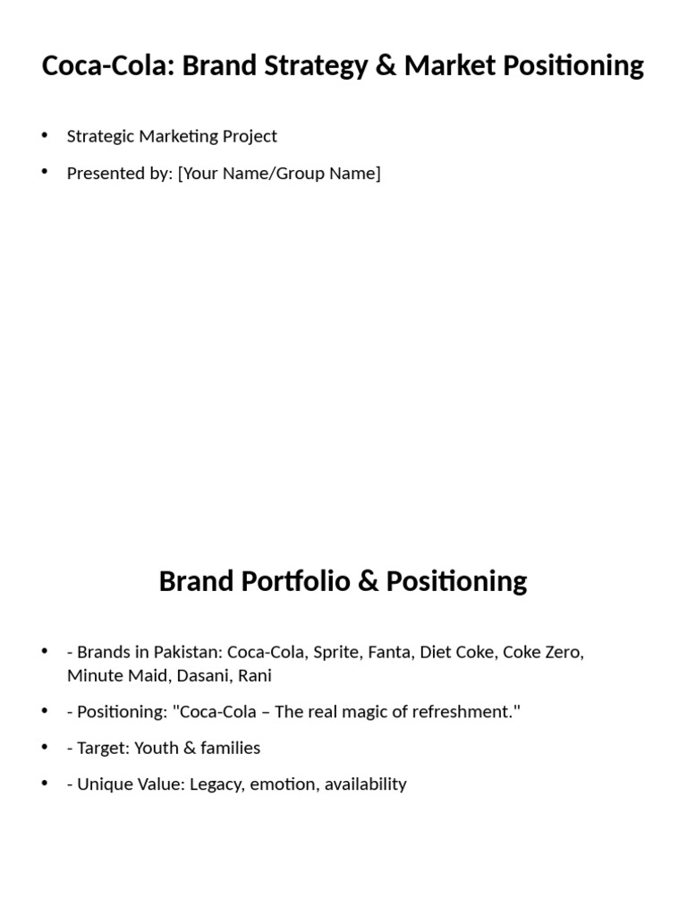Coca-Cola Brand Strategy Overview | PDF