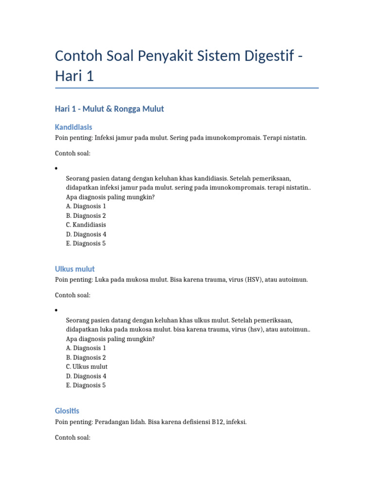 Soal Penyakit Digestif Hari1 | PDF