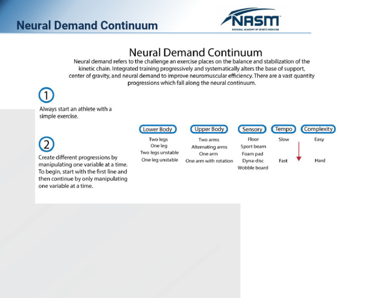 NASM PES Handout Neural Demand Continuum | PDF