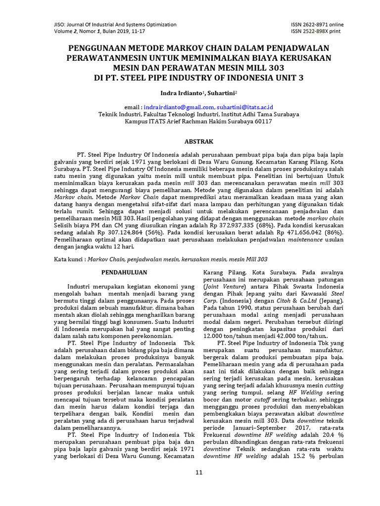 Penggunaan Metode Markov Chain Dalam Pen | PDF | Bisnis | Komputer