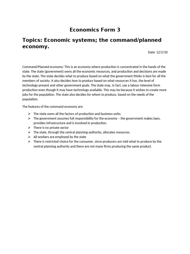 Command Economy | PDF