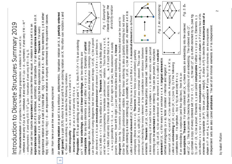 Tue Cse Discrete Structures (2IT80) Summary 2019 2 | PDF