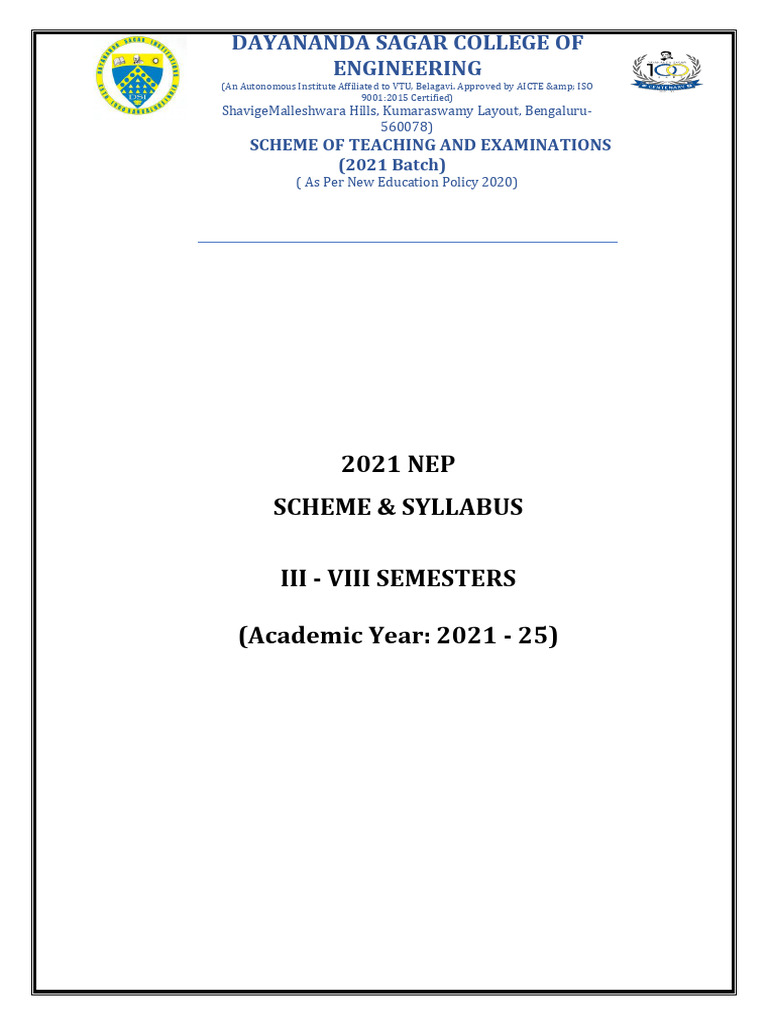 NEP Scheme & Syllabus - 3rd Sem | PDF | Entrepreneurship | Engineering