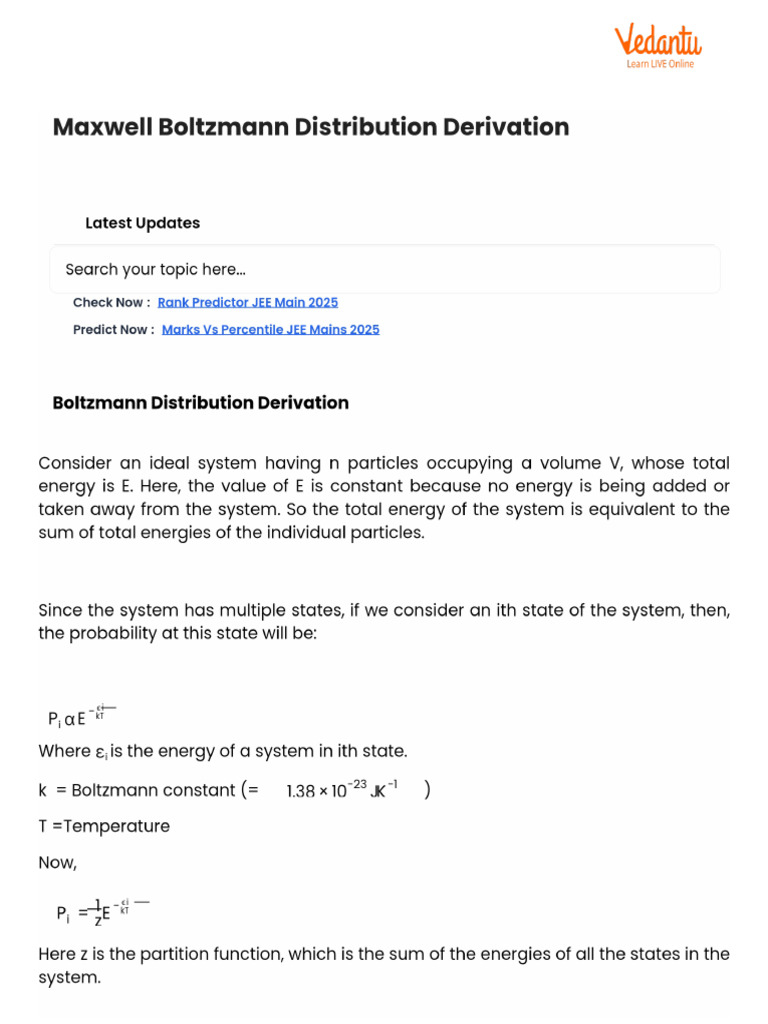 Maxwell Boltzmann Distribution Derivation | PDF