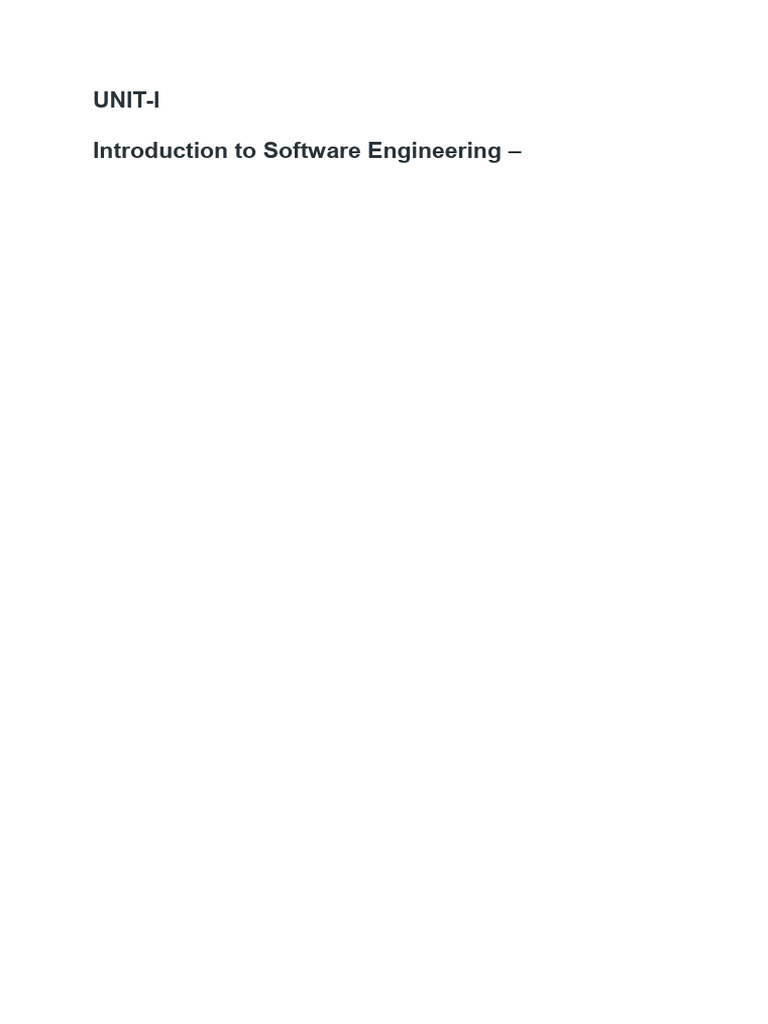 Unit 1 Software Engineering Notes Pdf Software Development Process Software Development
