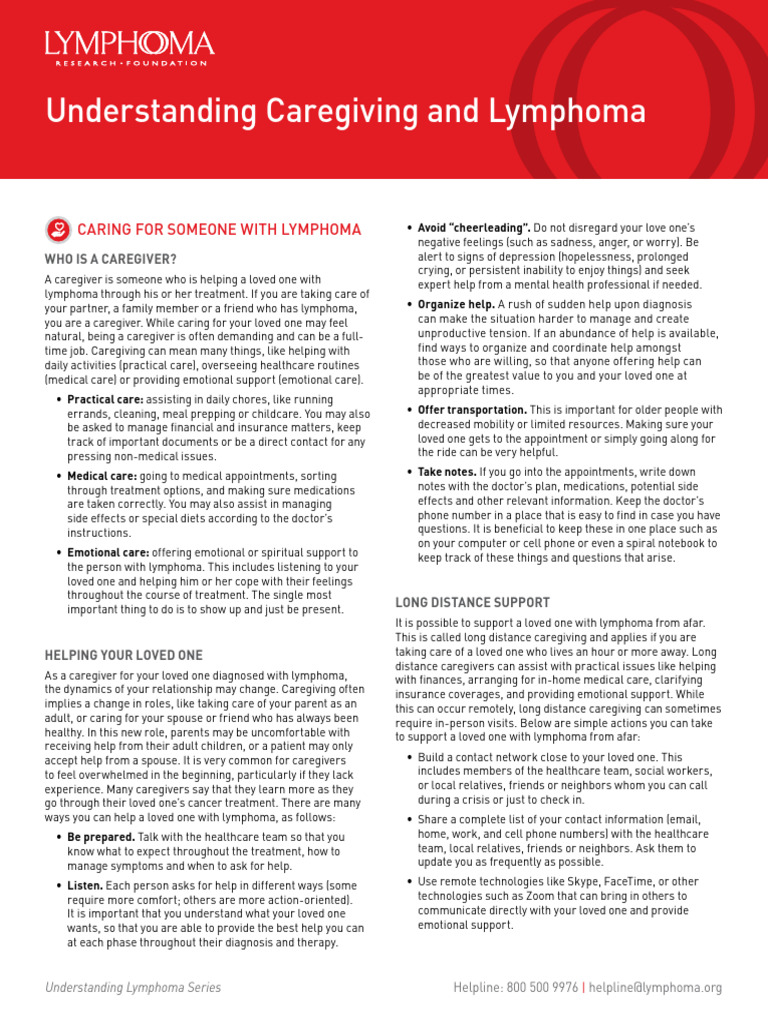 LRF Caregivers Fact Sheet | PDF | Caregiver | Anxiety