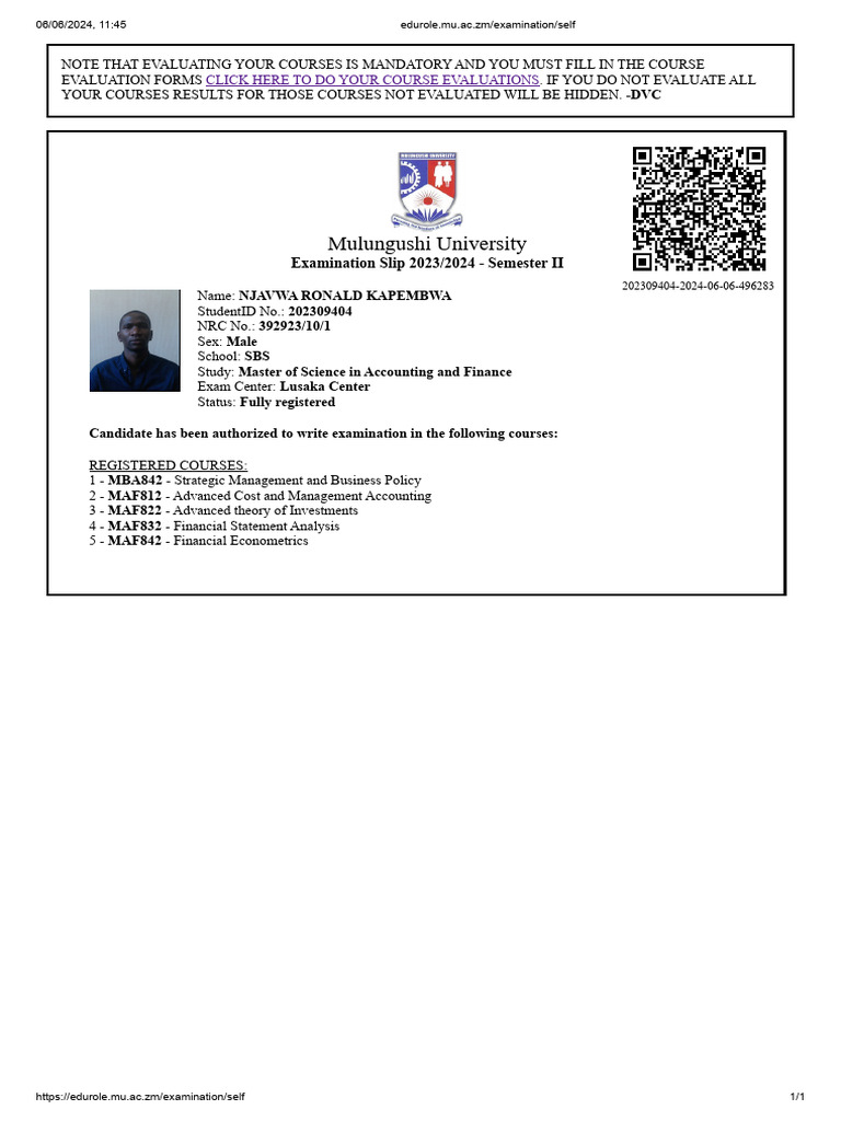 Edurole - Mu.ac - ZM Examination Self | PDF