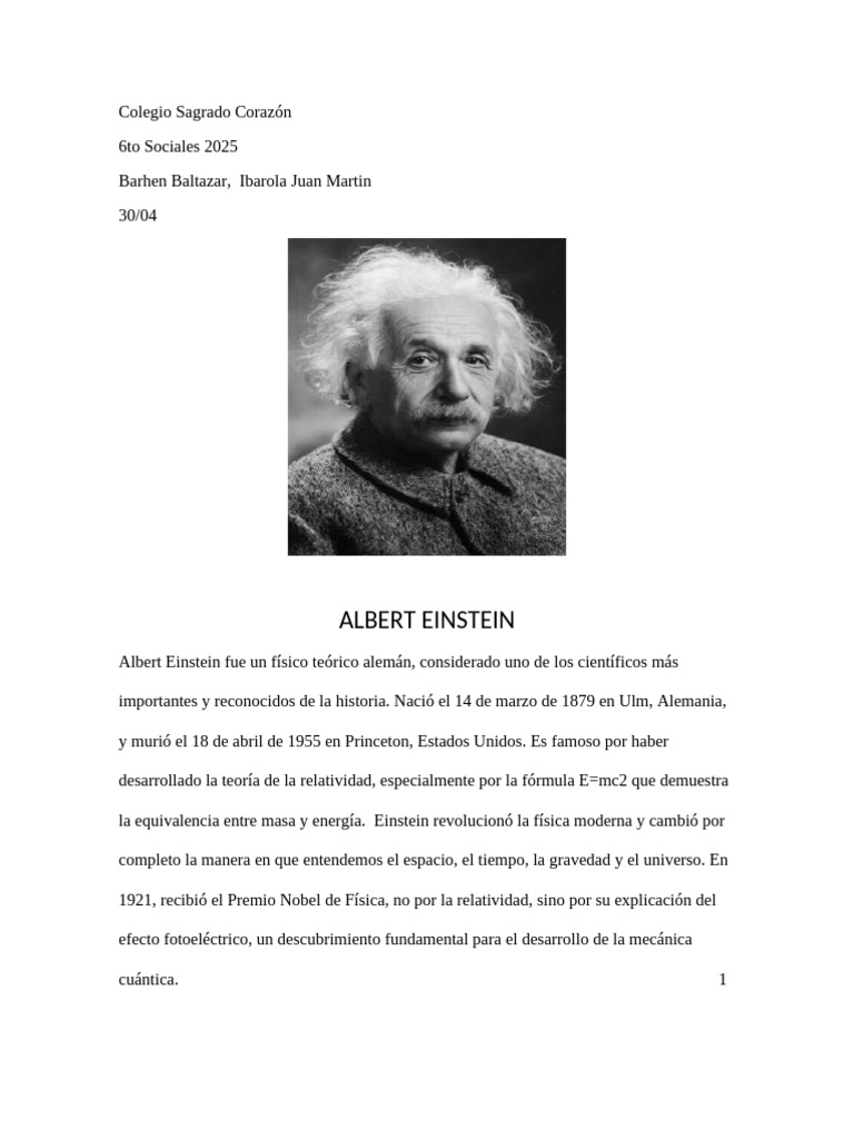 Vida y legado de Albert Einstein | PDF | Albert Einstein | Física