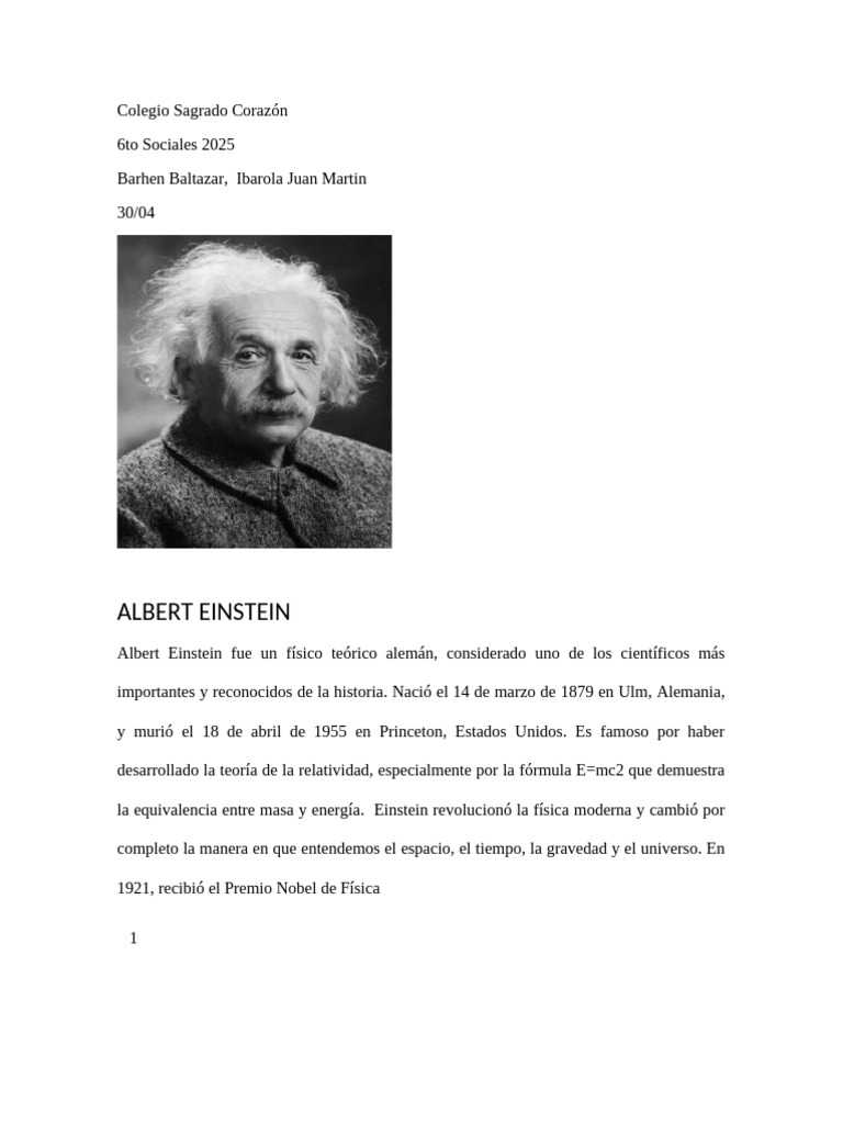 Albert Einstein (Final) | PDF | Albert Einstein | Relatividad general