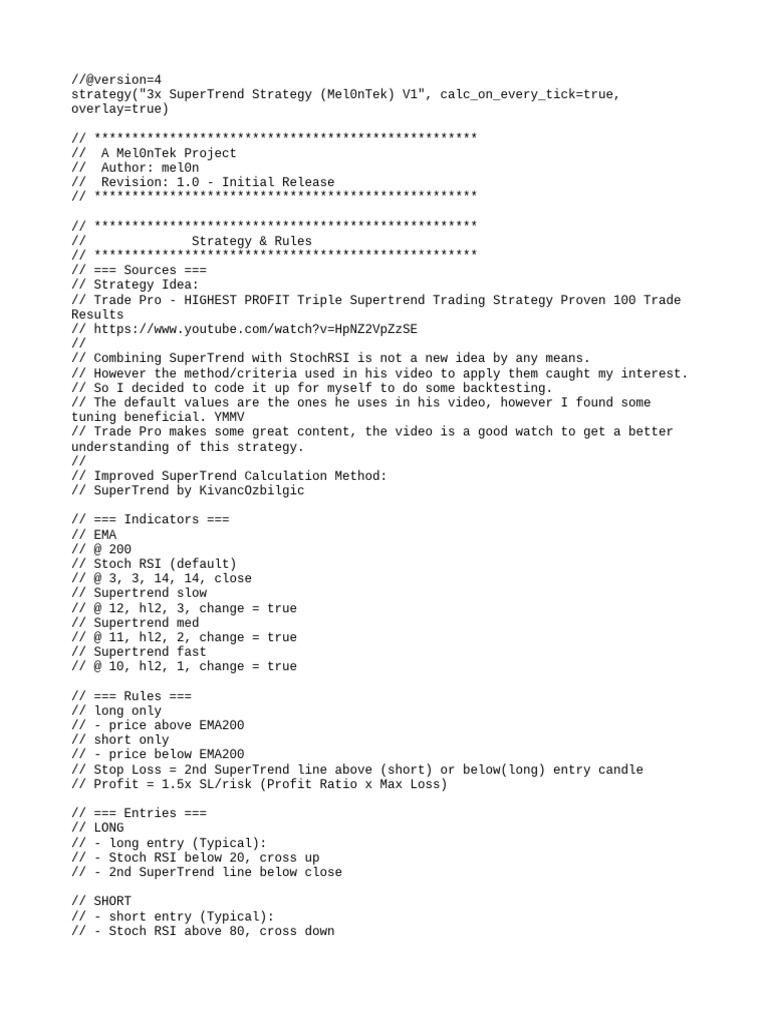 3x SuperTrend Trading Strategy Guide | PDF
