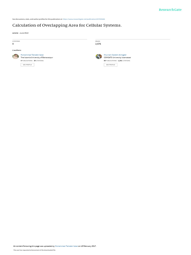 Calculation of Overlap Ing | PDF | Cellular Network | Antenna (Radio)