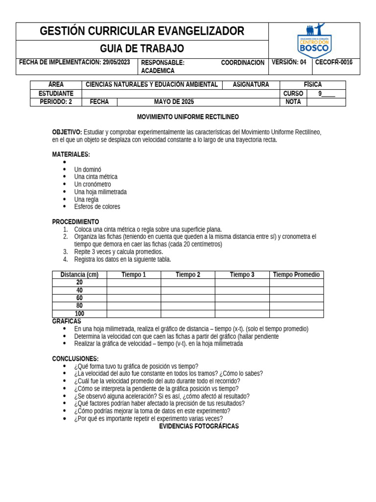 2b392f53 Laboratorio de Mur | PDF | Velocidad | Física