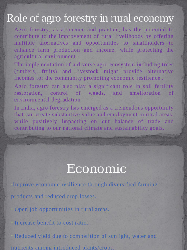 Role of Agroforestry in Rural Economy (1) | PDF | Agriculture | Net ...