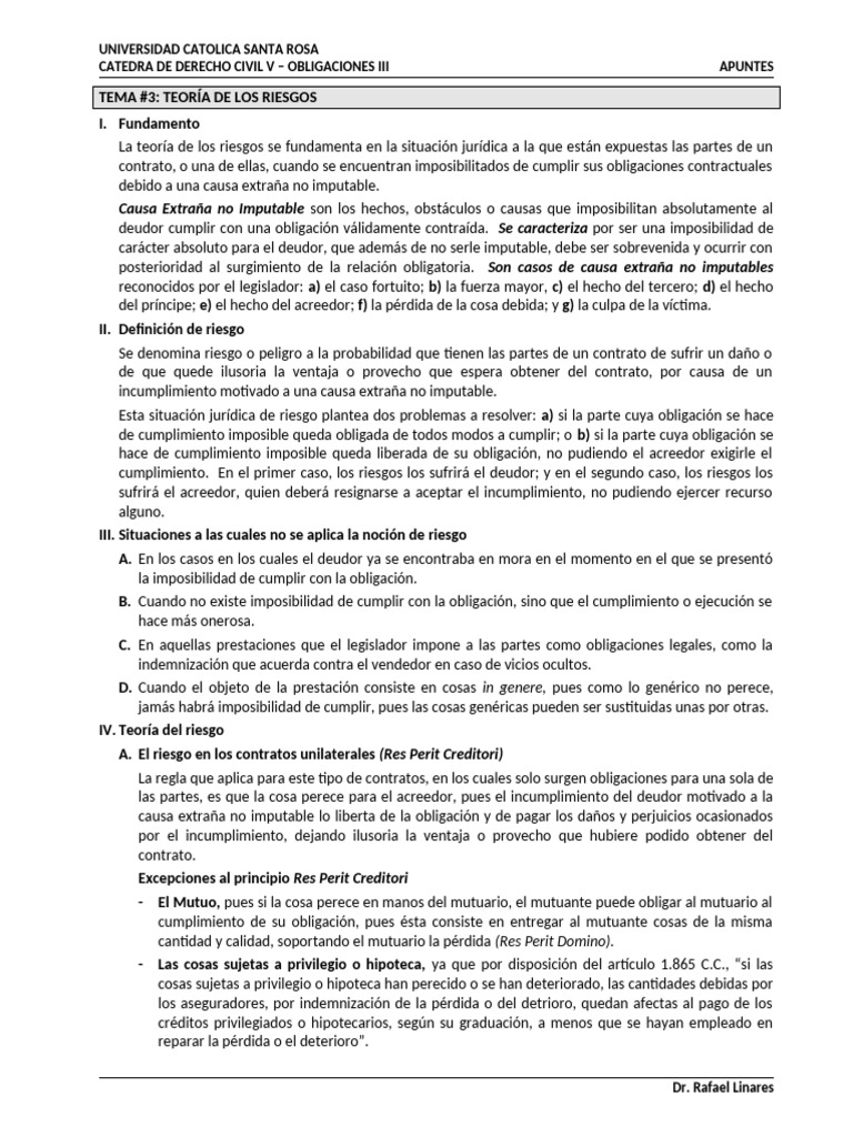 Ob2-3 Teoria de Los Riesgos | PDF | Ley común | Derecho privado