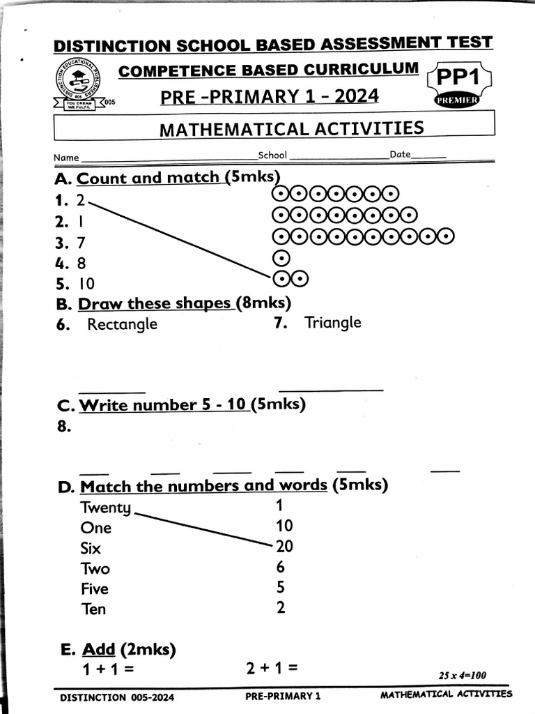 PP1 005 Distinction School Based Assessment All Subjects PDF | PDF