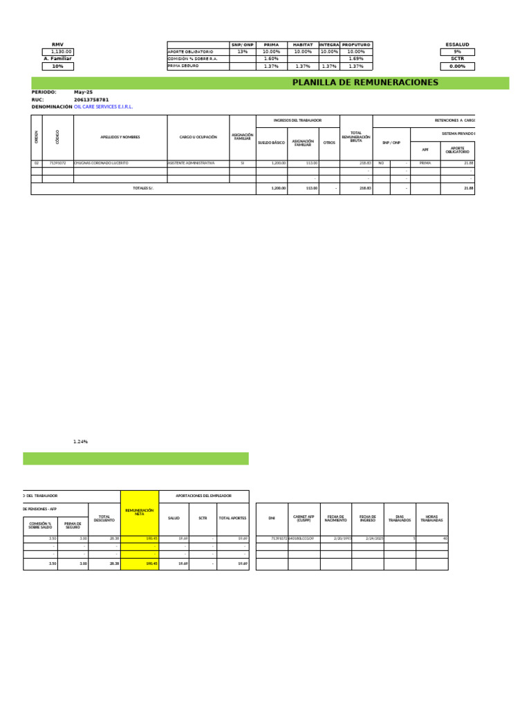 Planilla Febrero 2025 | PDF
