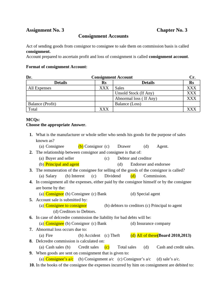 Chapter No. 3 Assignment 2nd Year-1 Solve | PDF | Debits And Credits ...