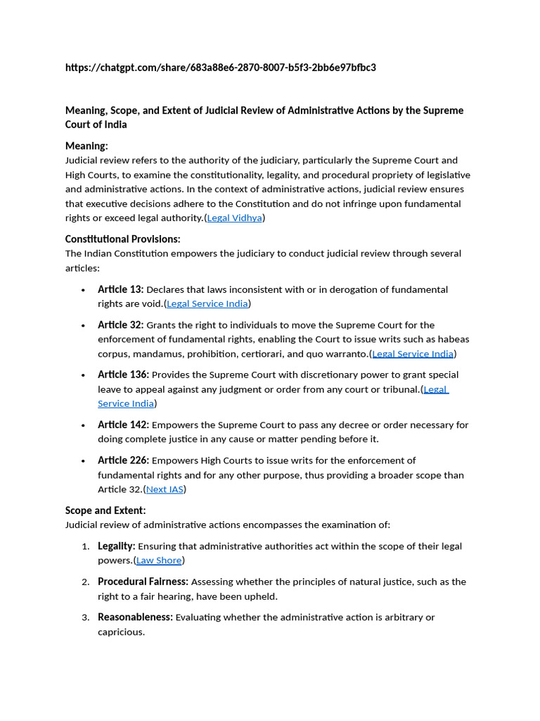 Judicial Review and PIl | PDF | Judicial Review | Supreme Court Of The ...