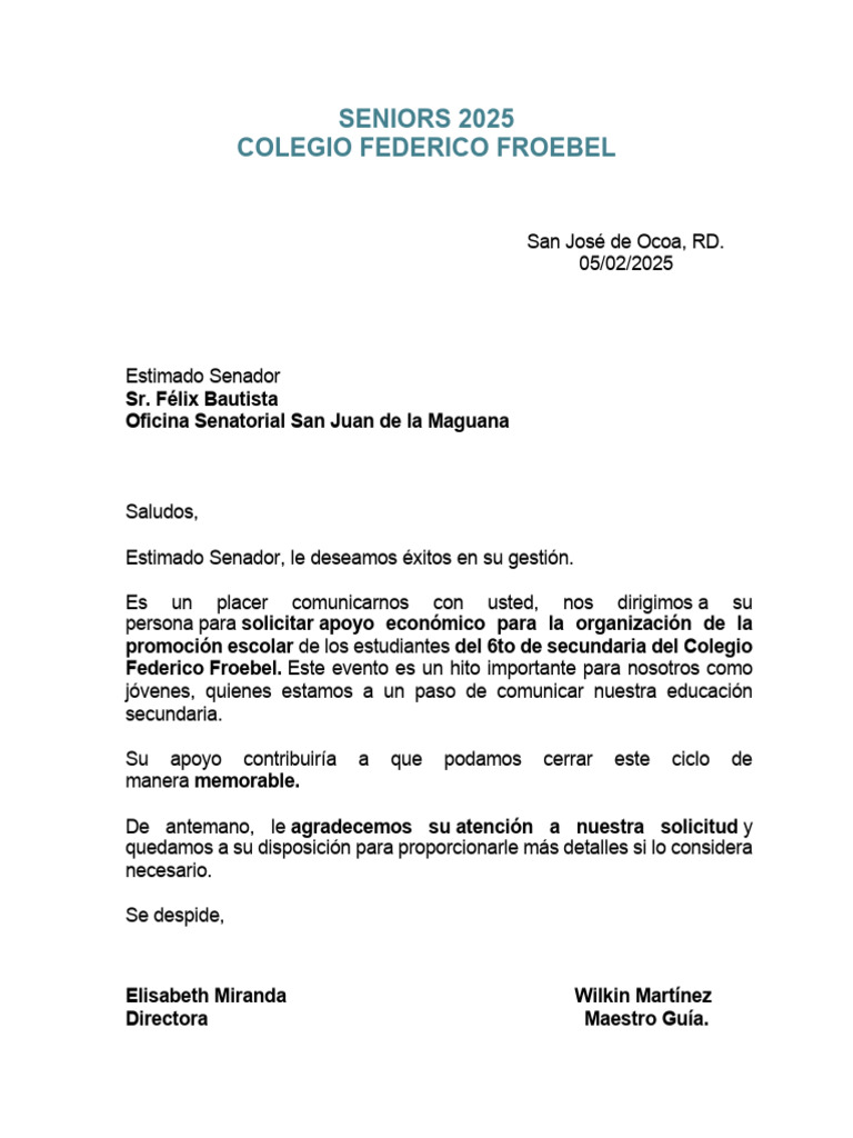 Carta de Solicitud Aguinaldo | PDF