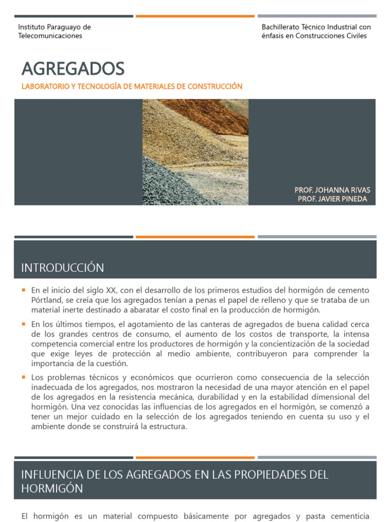 Clase 5 - Agregados | PDF | Hormigón | Cemento
