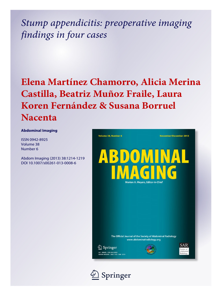 Stump Apendicitis - Abdominal Imaging | PDF | Gastroenterology ...