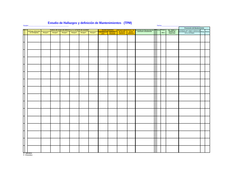 Formato de Estudio de Limpieza TPM | PDF