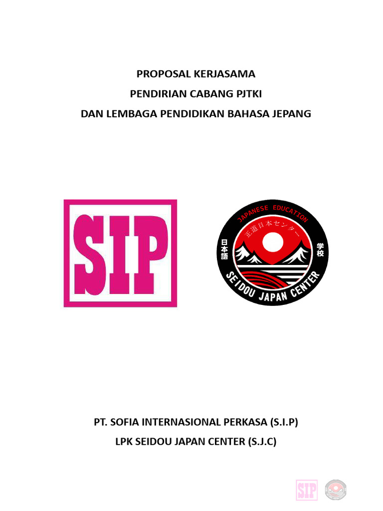 Proposal Kerjasama Cabang Pjtki Dan LPK Bahasa Jepang | PDF
