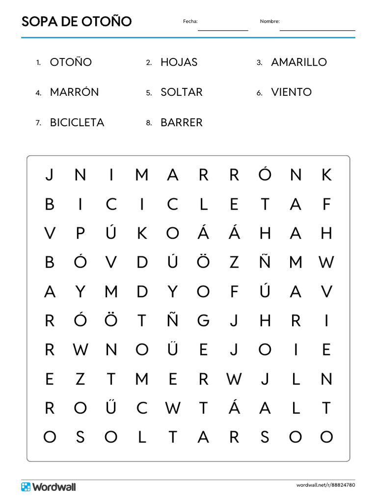 Sopa de Otoño Sopa de Letras | PDF