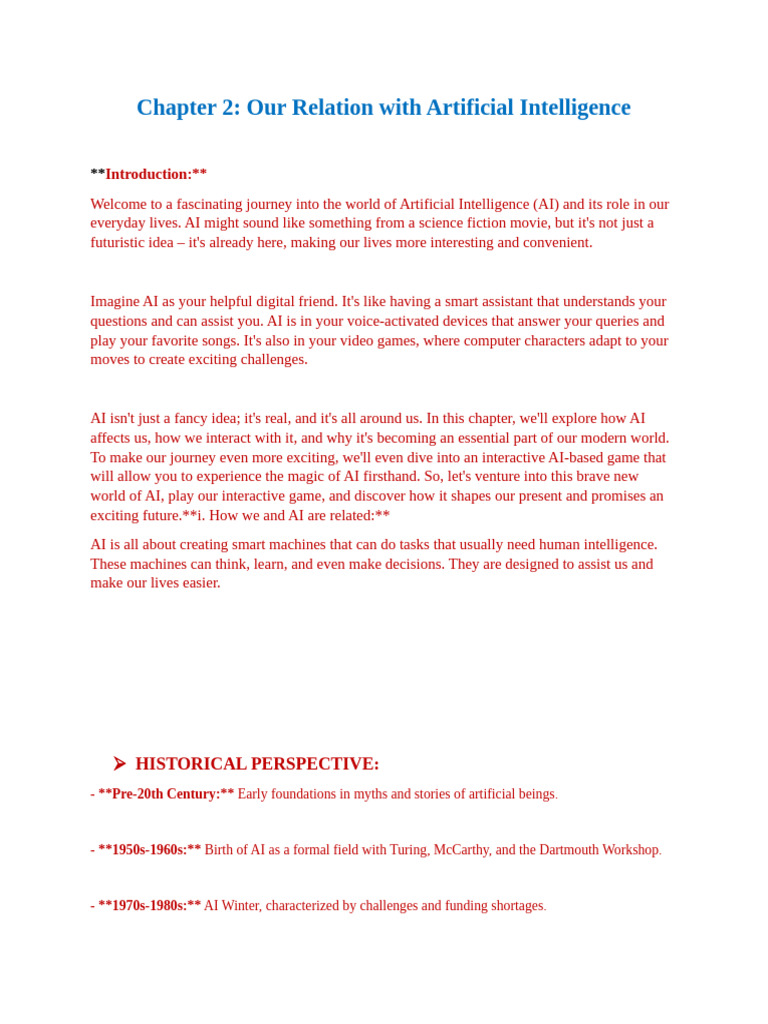 Chapter 2 Our Relation With AI | PDF | Artificial Intelligence | Intelligence (AI) & Semantics