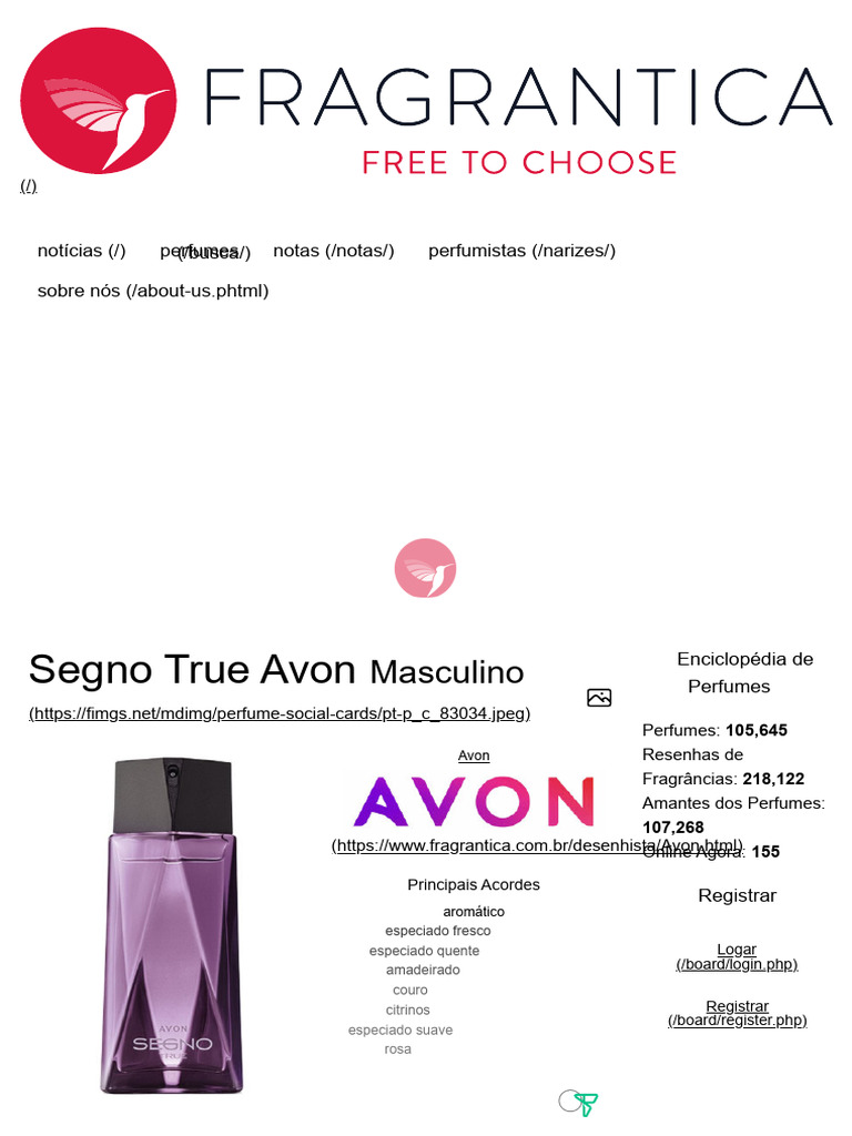 Segno True Avon Colônia - A Novo Fragrância Masculino 2023 | PDF ...