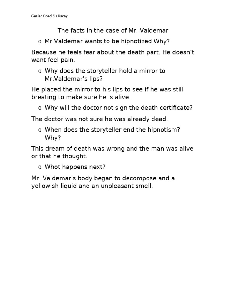 The Facts in The Case of MR | PDF
