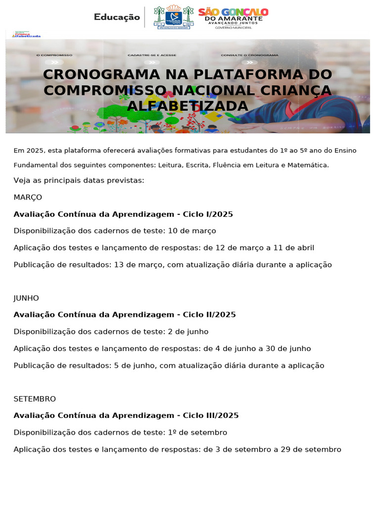 CRONOGRAMA Na Plataforma CNCA | PDF