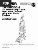 Hoover Steamvac Owners Manual | PDF | Vacuum Cleaner | Housekeeping