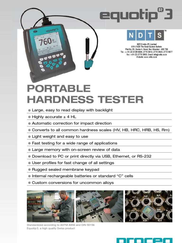 Equotip 3 | PDF | Calibration | Battery (Electricity)