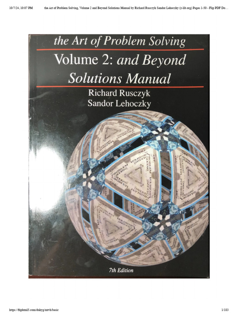 The Art of Problem Solving, Volume 2 and Beyond Solutions Manual by ...