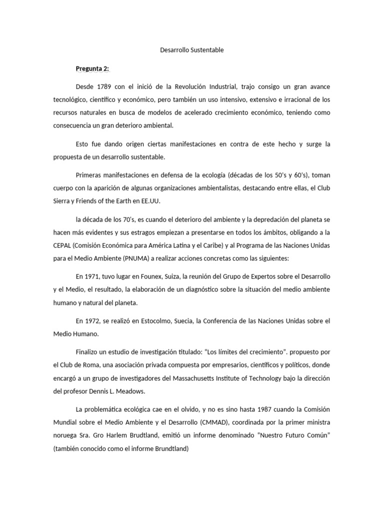 Dessarrollo Sutentable | PDF | Desarrollo sostenible | Sustentabilidad