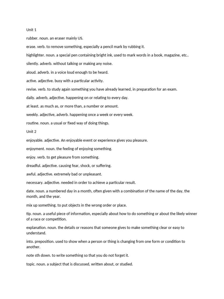 Vocabulary in Use, Pre-Intermediate and Intermediate | PDF | Word ...