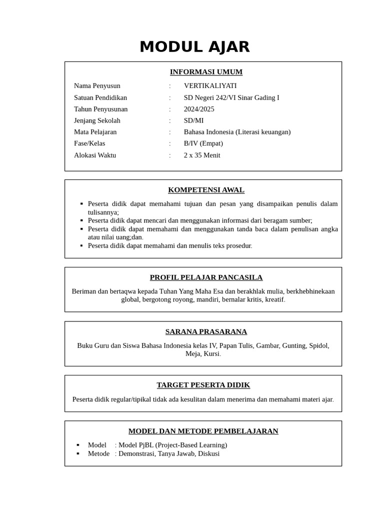 Pkp-Modul Ajar B.ind | PDF