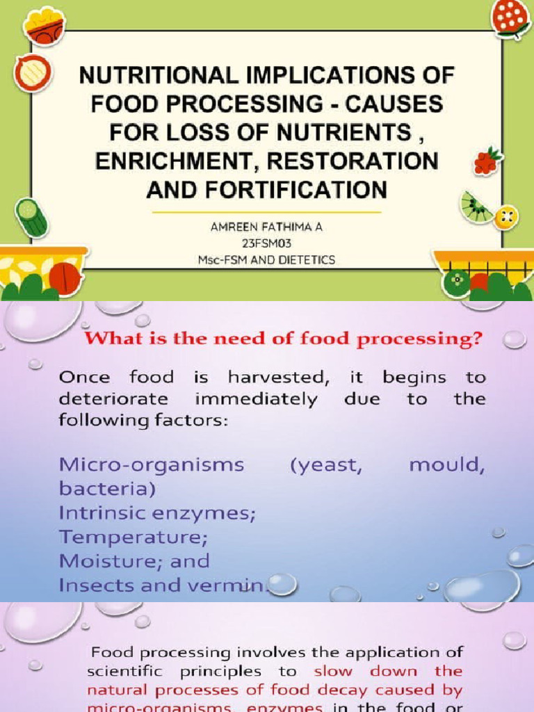 Restoration of Nutrient Loses Due To Food Processing-PH NUTRITION | PDF