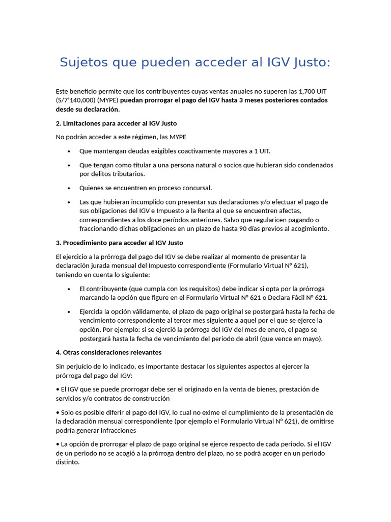 Igv Justo | PDF | Impuestos | Impuesto sobre la renta